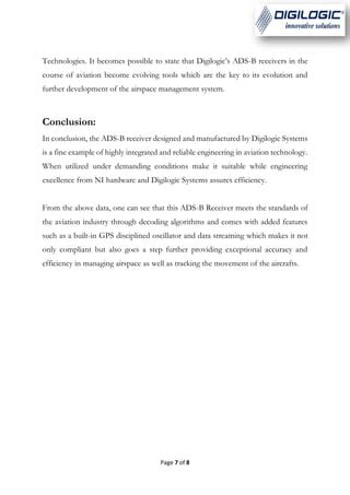ADS B Receiver From Digilogic Systems Pvt Ltd