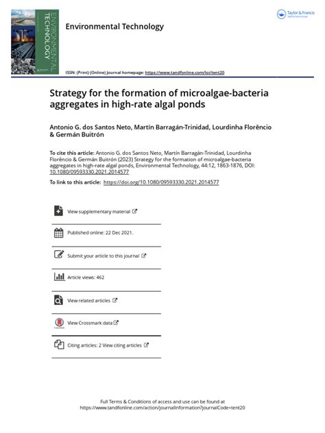 Strategy For The Formation Of Microalgae Bacteria Aggregates In High