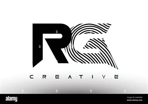 RG Fingerprint Zebra Letter Logo Design RG Logo Con Huella Dactilar