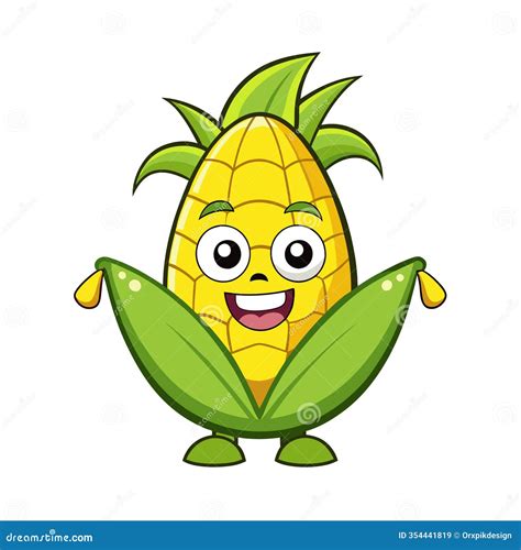 Joyful Corn Character With Playful Traits Stock Vector Illustration