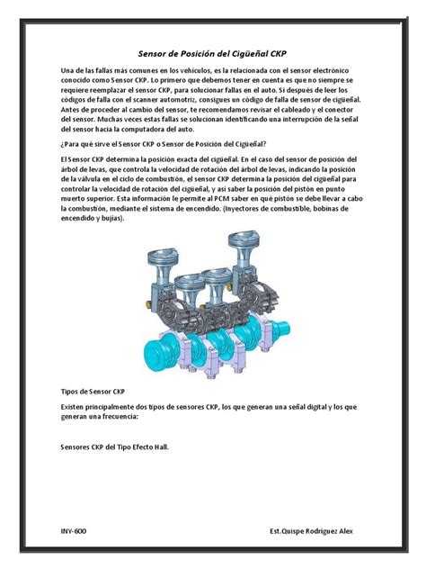 Sensor De Posición Del Cigüeñal Ckp Pdf Motor De Combustión Interna Inyección De Combustible