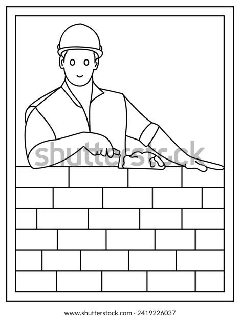 Concrete Block Vector Line Style Stock Vector Royalty Free 2419226037