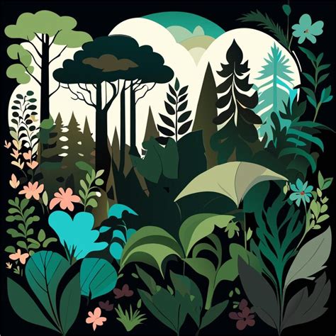 Premium Vector Silhouettes Of Flora And Arboreal Life Graphics