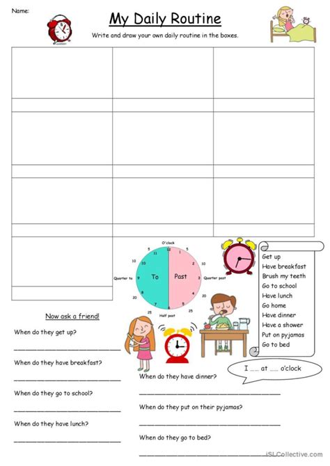 Express Your Daily Routine Printable Materials