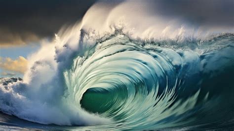 Premium Ai Image Tidal Wave Threatens Shore