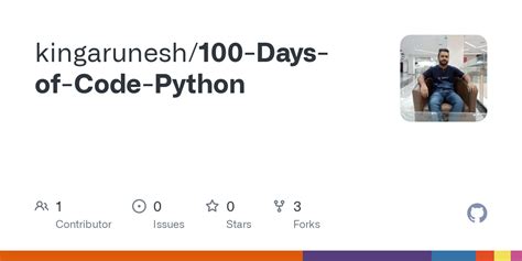 Github Kingarunesh 100 Days Of Code Python