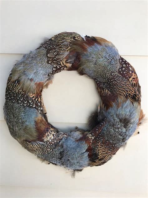 Pheasant Feather Wreath Taxidermy 20 Inches 5 Pheasant Pelts Great