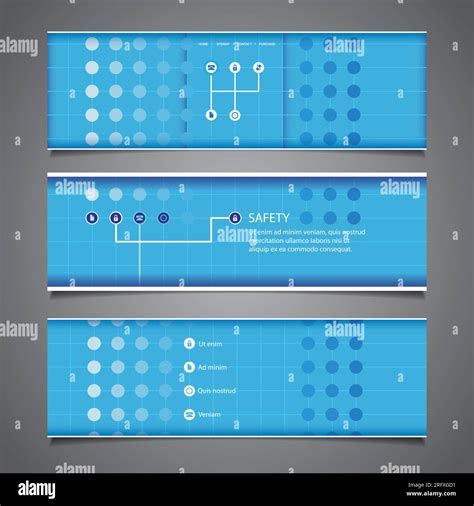 Web Design Elements Blue Abstract Dotted Header Designs Stock Vector