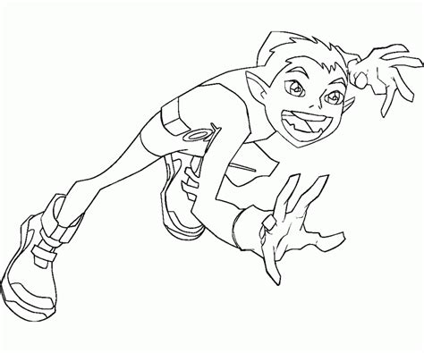 Desenhos de Mutano Beast Boy Jovens Titãs para Colorir