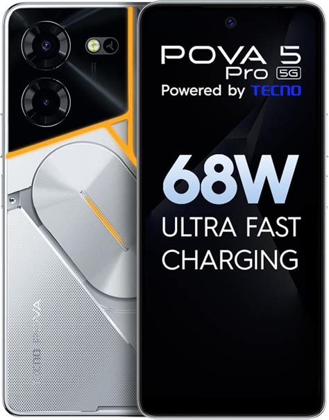 Tecno Pova 5 Pro 5g Silver Fantasy 8gb Ram256gb Storage Segment 1st 68w Ultra Fast Charging