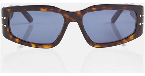 Dior Diorsignature S9u Rectangular Sunglasses In Blue Lyst