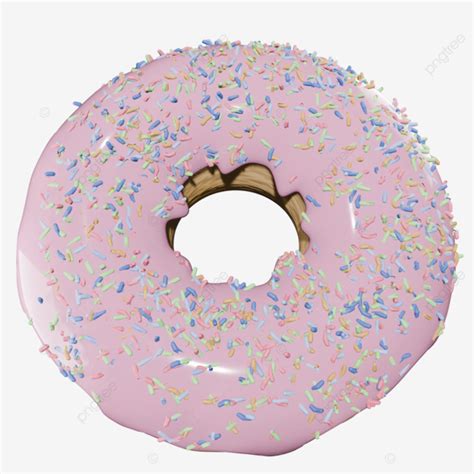 Donut De Fresa 3d Png Dibujos Rosquilla Dulce Postre Png Y Psd Para