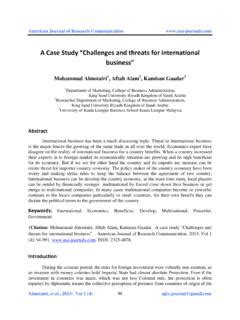 A Case Study Challenges And Threats For International A Case