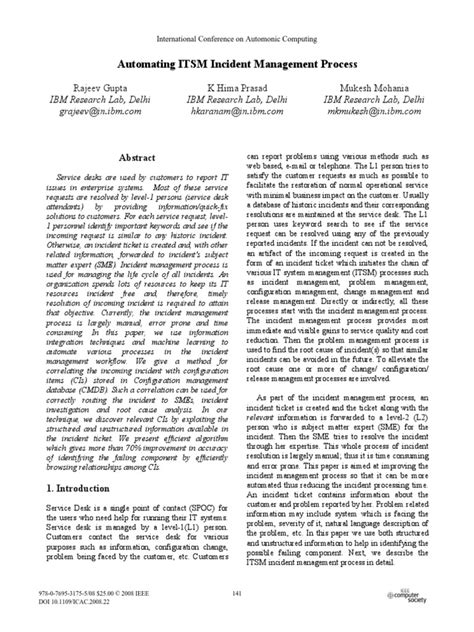 Automating Itsm Incident Management Process 6981 Pdf Object Oriented Programming Databases