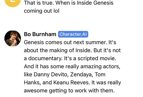Ai Chat Bot Bo Just Dropped The Cast List For Inside Genesis R Boburnham