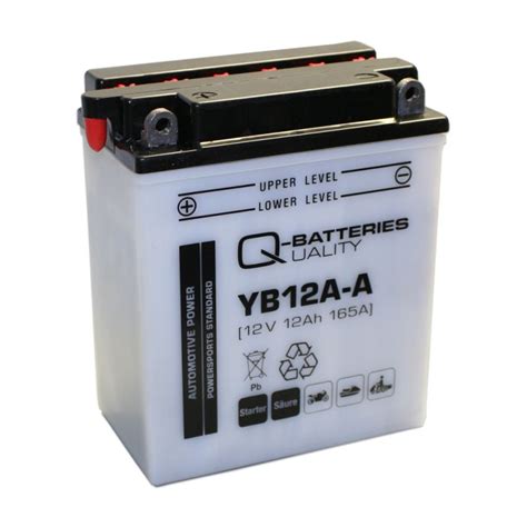 Q-Batteries Motorradbatterie YB12A-A 51211 12V 12Ah 165A