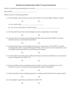 Fillable Online Covid Vaccine Consent Form Fax Email Print Pdffiller