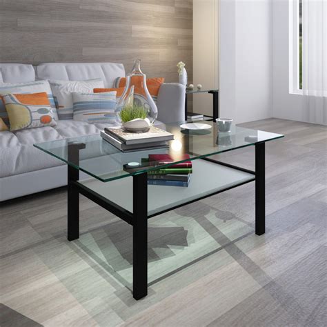 Holaki 3937 Modern Simple Rectangle Glass Coffee Table Living Room