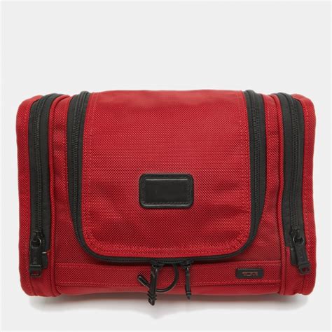 Tumi Red Black Nylon Hanging Travel Kit Tumi The Luxury Closet