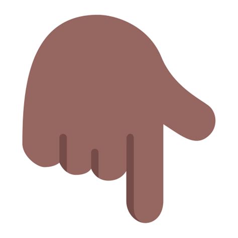 Backhand Index Pointing Down Flat Medium Dark Icon FluentUI Emoji