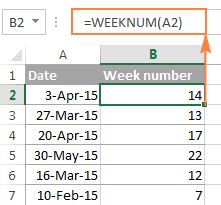 Excel WEEKNUM Function Convert Week Number To Date And Vice Versa