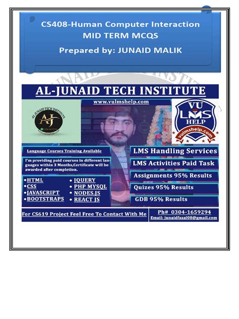 cs408 midterm solved mcqs by junaid pdf usability graphical user