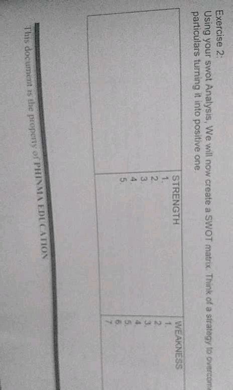 Exercise 2 Using Your Swot Analysis We Will StudyX