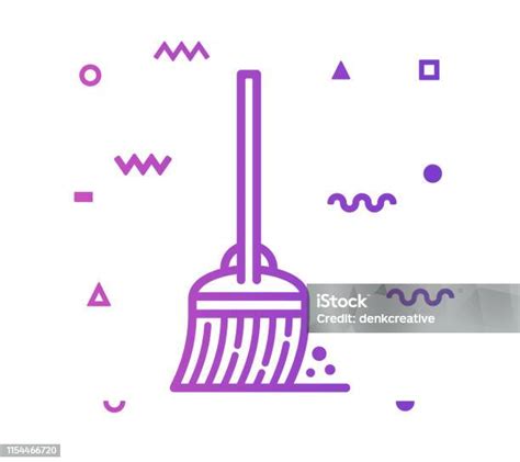 清潔線樣式圖示設計向量圖形及更多掃帚圖片 掃帚 吸塵機 圖示 Istock