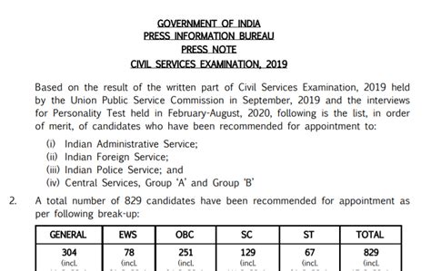 UPSC Declares Civil Services Examination 2019 Result Vishesh Baat News