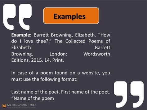 How To Cite A Poem In Mla