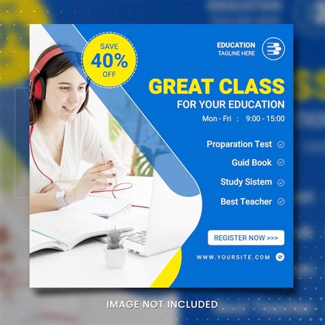 Premium Psd A Blue And White Poster For A Class For A Class