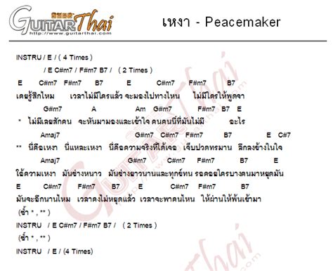 คอร์ด เหงา บอย Peacemaker คอร์ดเพลง กีตาร์