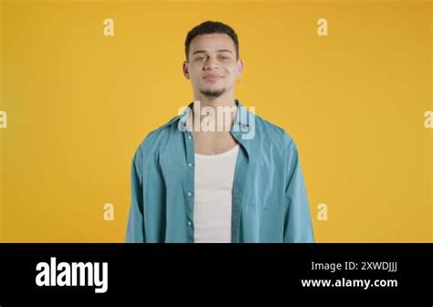 Friendly Man Showing Yes Signal Nods Head Approve Positive Smiling