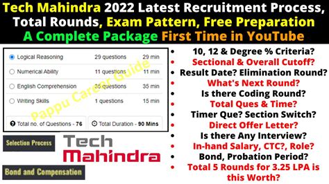 Tech Mahindra 2022 Total 5 Rounds Exam Pattern Selection Process