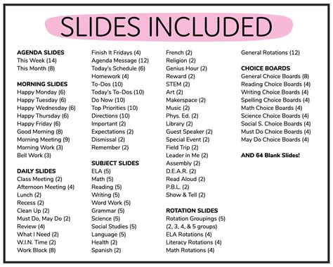 Classroom Slide Templates For Teachers Including Morning Slides Agenda