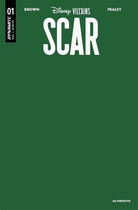 Disney Villains Scar 1 Jungle Green Blank Authentix Variant Cover W