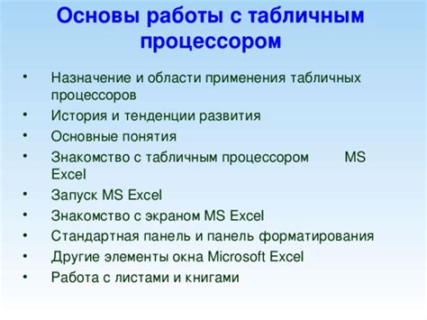 «ms Excel основы работы