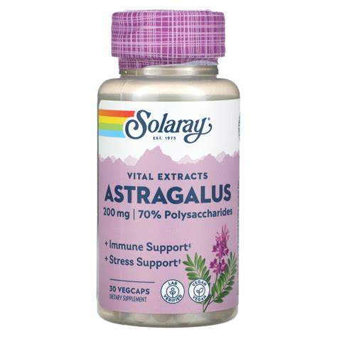 Solaray Vital Extracts Astragalus 200 Mg 30 Vegcaps