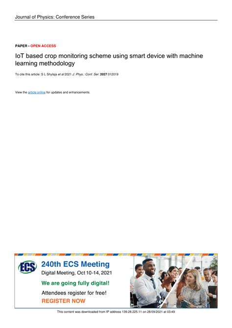 pdf iot based crop monitoring scheme using smart device with machine