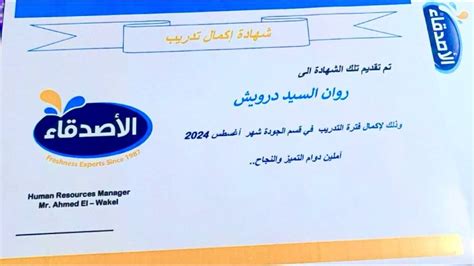 Rewan Darwish On Linkedin This Is New Achievement I Have Finished My Training Course At Alasdekaa