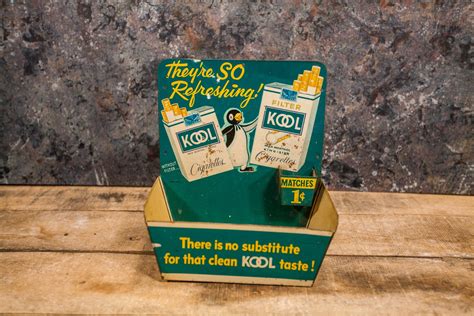Vintage 1950s Kool Cigarette Store Display Tin Advertisement Sign