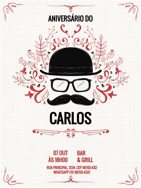 Fazer Convite De Aniversário Masculino De Adulto Criativoedite Online
