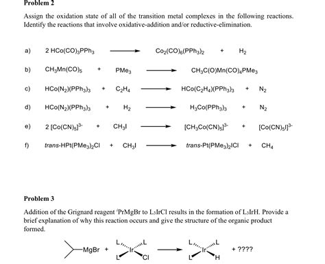 Solved Problem Assign The Oxidation State Of All Of The Chegg Com