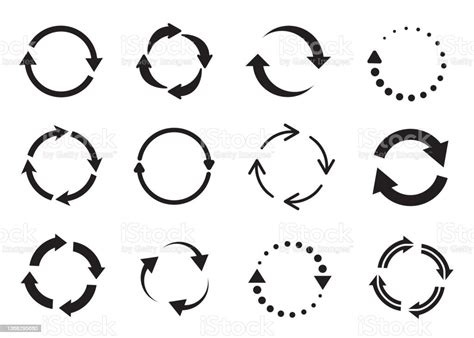 Circle Refresh Reload Rotation Loop Vector Arrows Set Stock Illustration Download Image Now