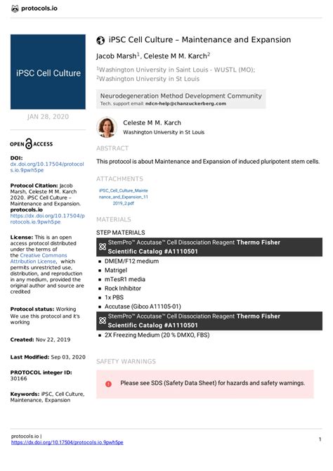 Pdf Ipsc Cell Culture Maintenance And Expansion V1