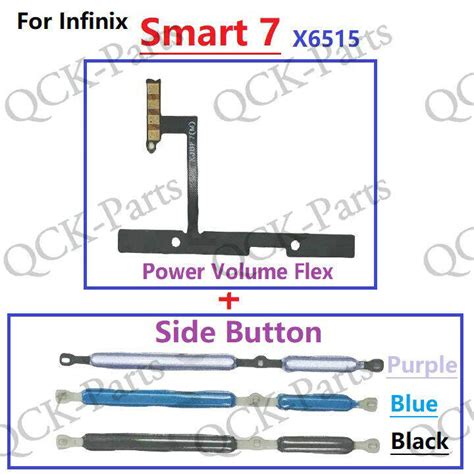 อะไหล่สำหรับ Infinix Smart 7 X6515ดิ้นปุ่มแป้นสัมผัสด้านที่ปรับเสียง