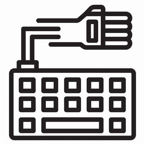 Robotics Science Technology Futuristic Machine Keyboard Hand Icon