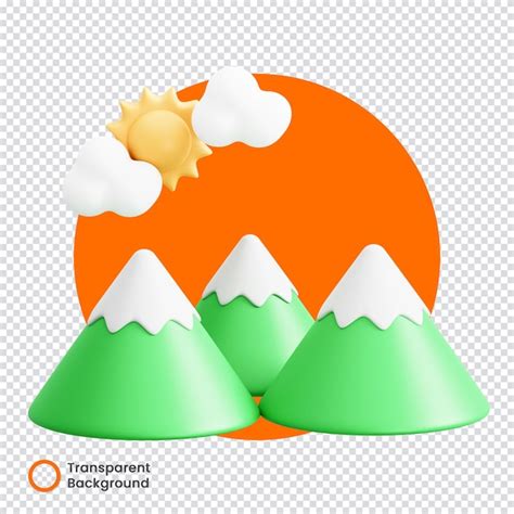 Fundo Transparente De Montanha D PSD Premium