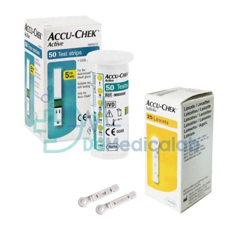 Jual Strip Accu Chek Active Isi 50 25 Lancet Jarum Accu Check Gula