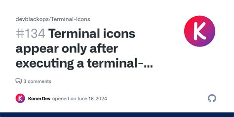 terminal icons appear only after executing a terminal icons command